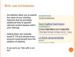 Ad Extensions in google adwords | PPTX
