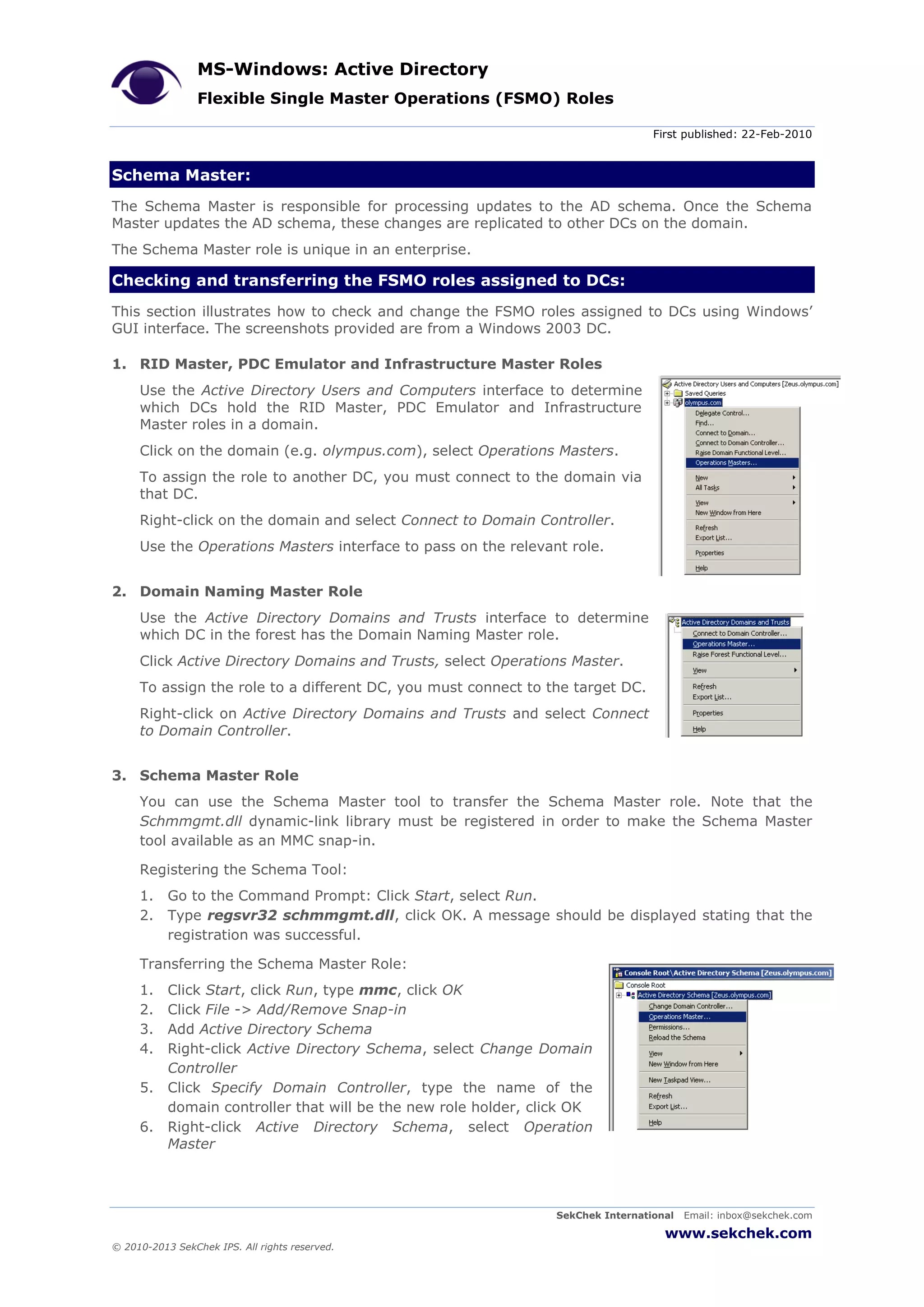 windows-active-directory-fsmo-roles | PDF
