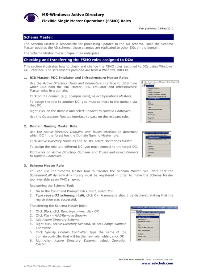 windows-active-directory-fsmo-roles | PDF