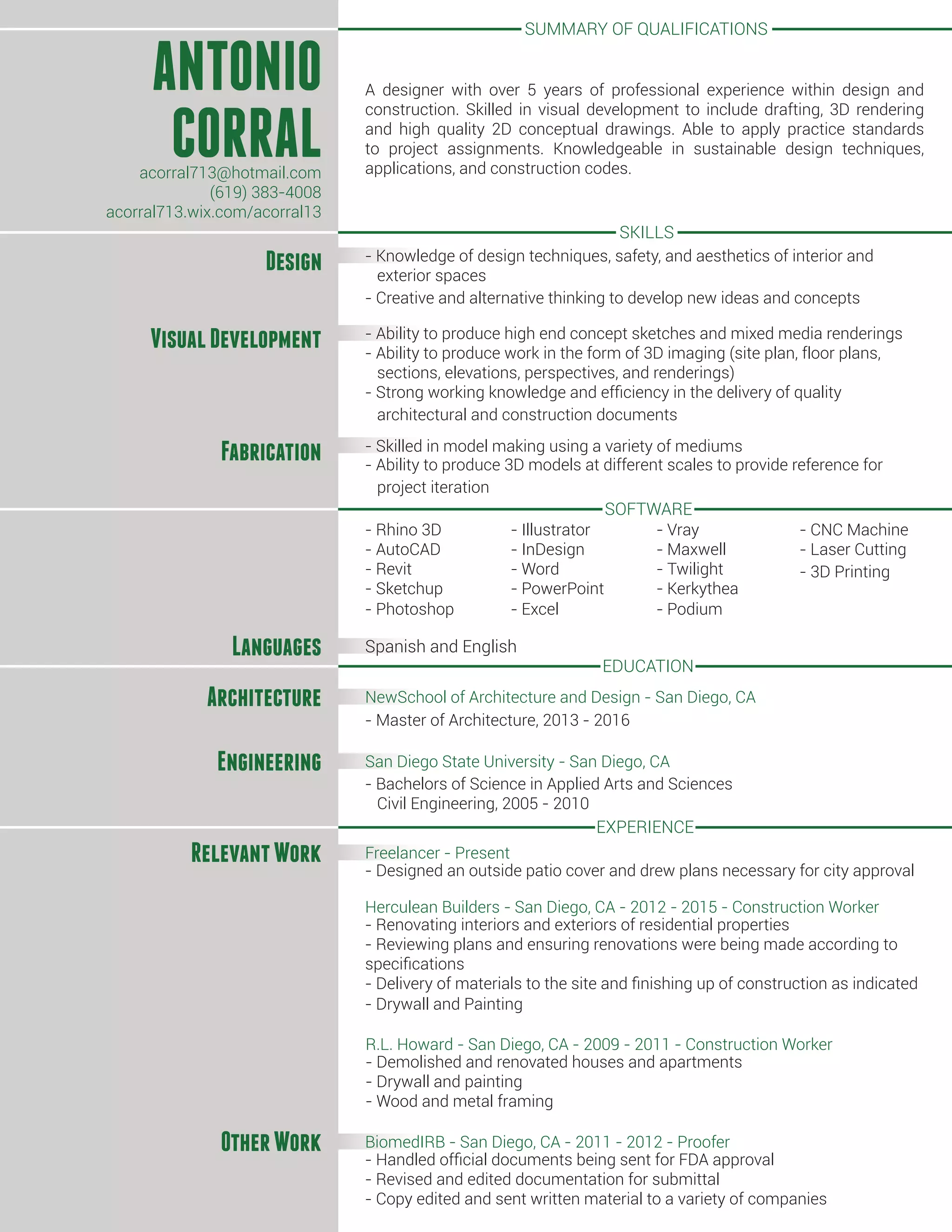 Antonio Corral - Resume | PDF