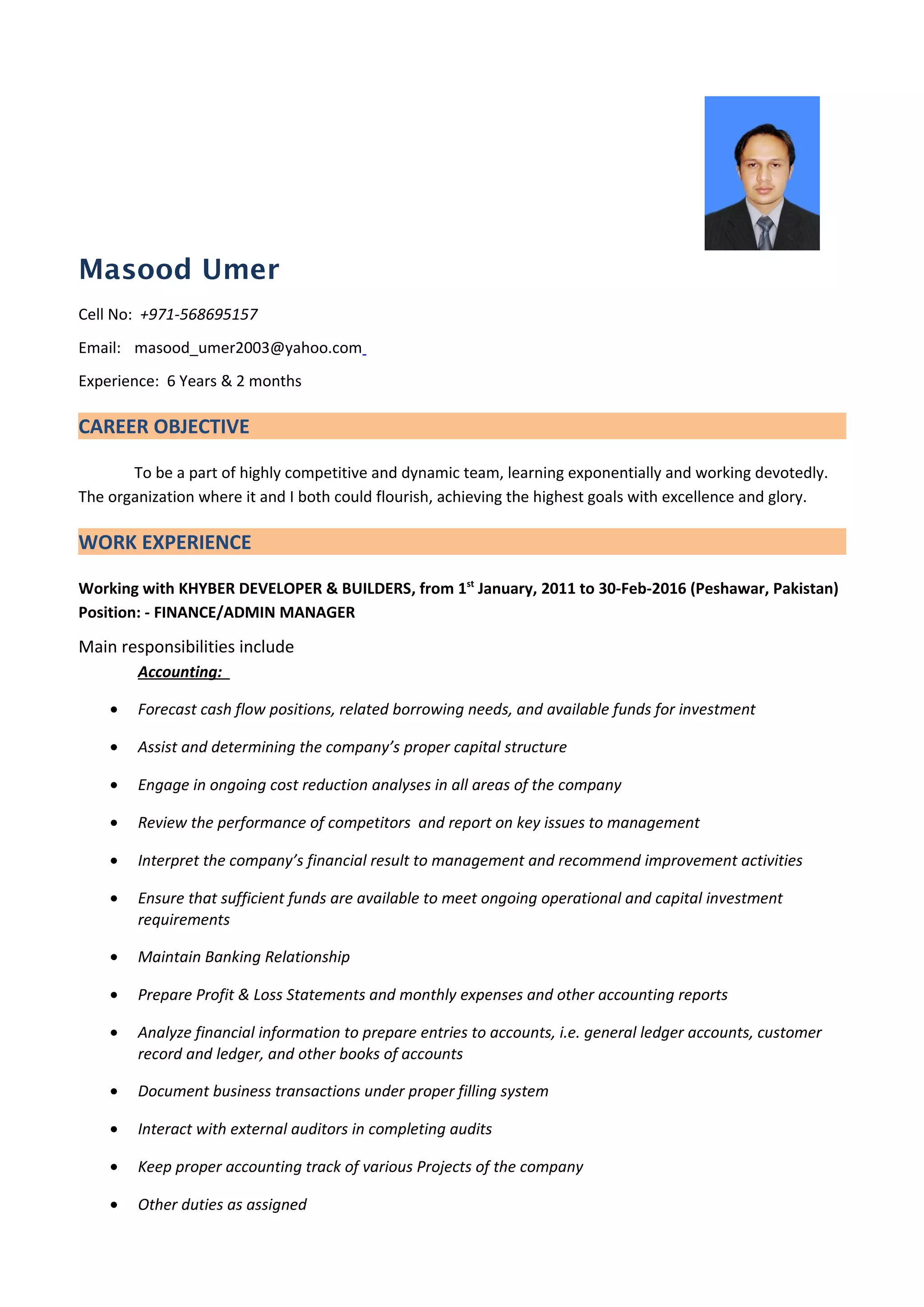 Masood Umer CV | PDF