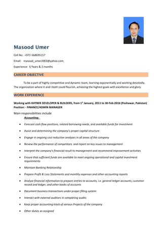 Masood Umer CV | PDF