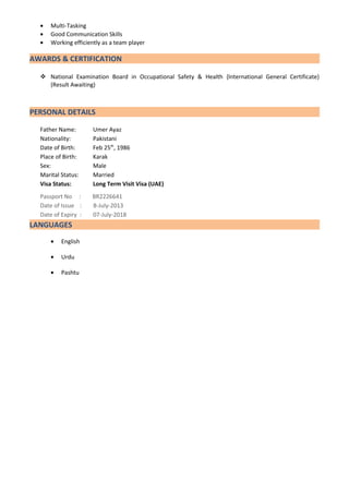 Masood Umer CV | PDF