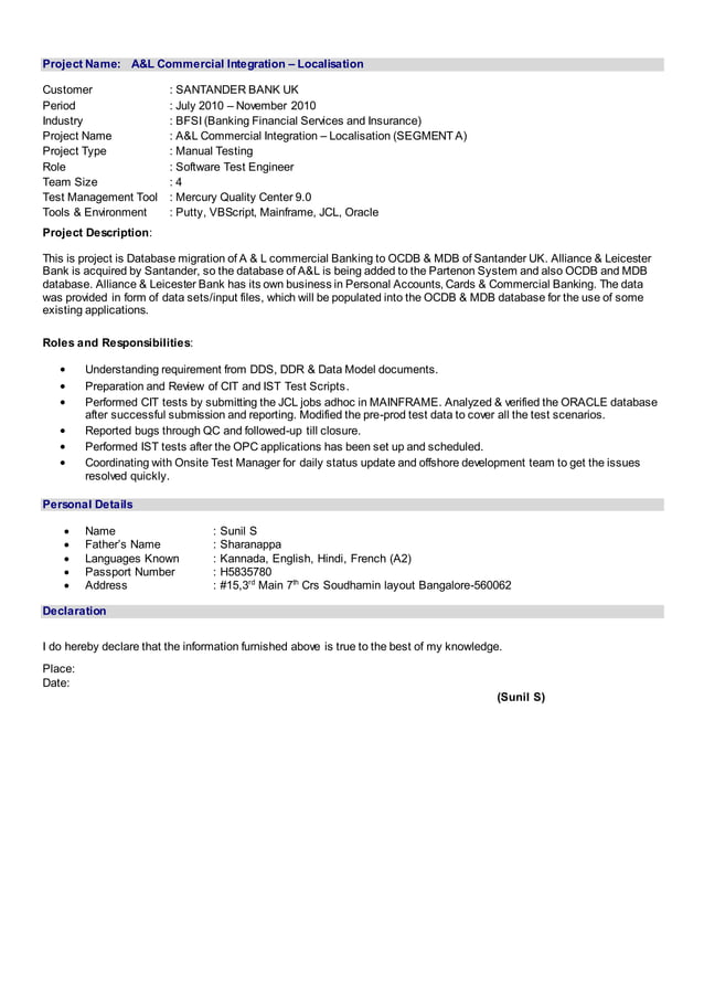 Sunil S _Selenium_5.3yrs_Resume | PDF