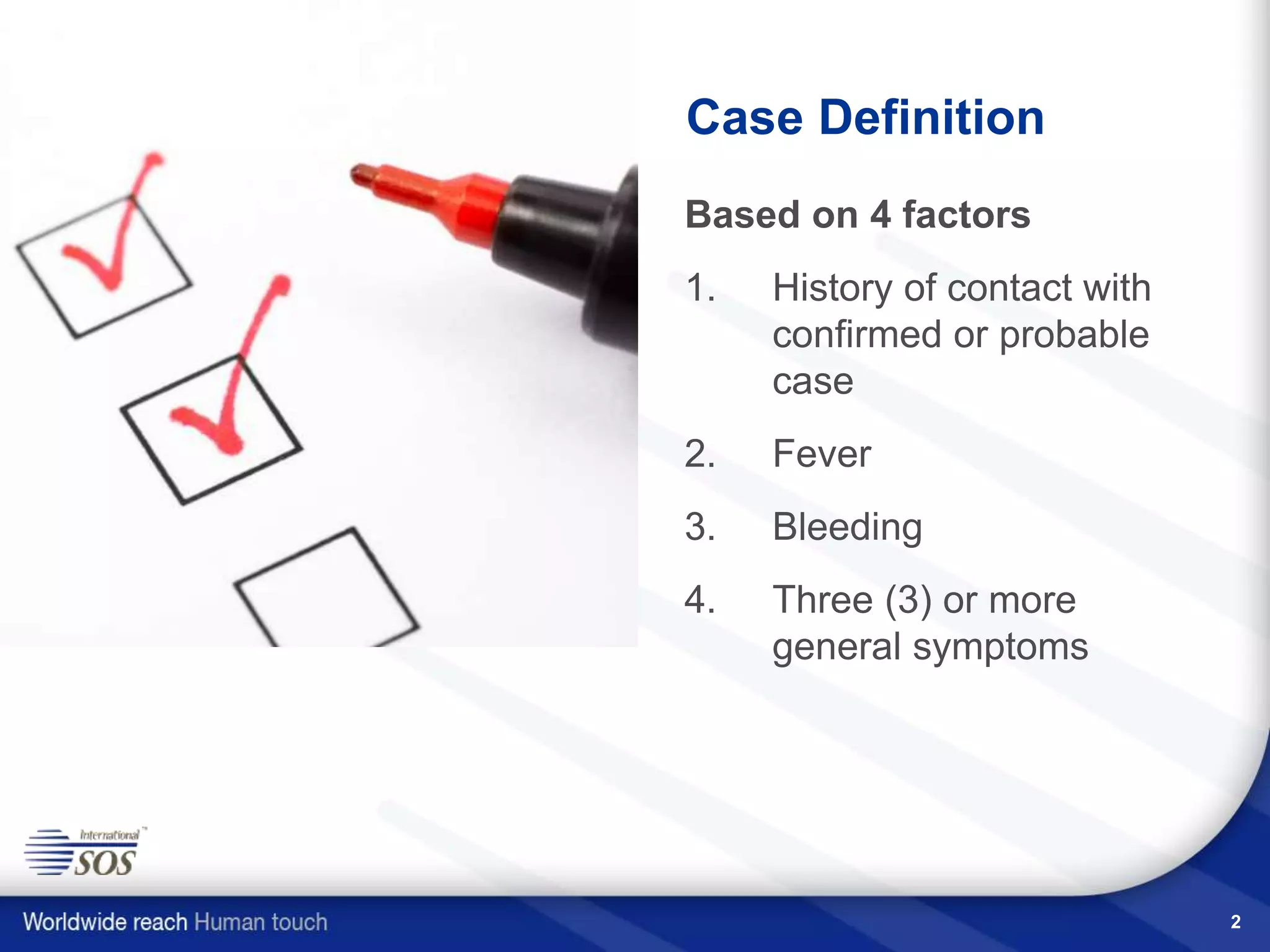 Module 3 VHF Prevention and Control Training CASE DEFINITIONS TRIAGE ...