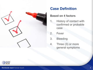 Module 3 VHF Prevention and Control Training CASE DEFINITIONS TRIAGE ...