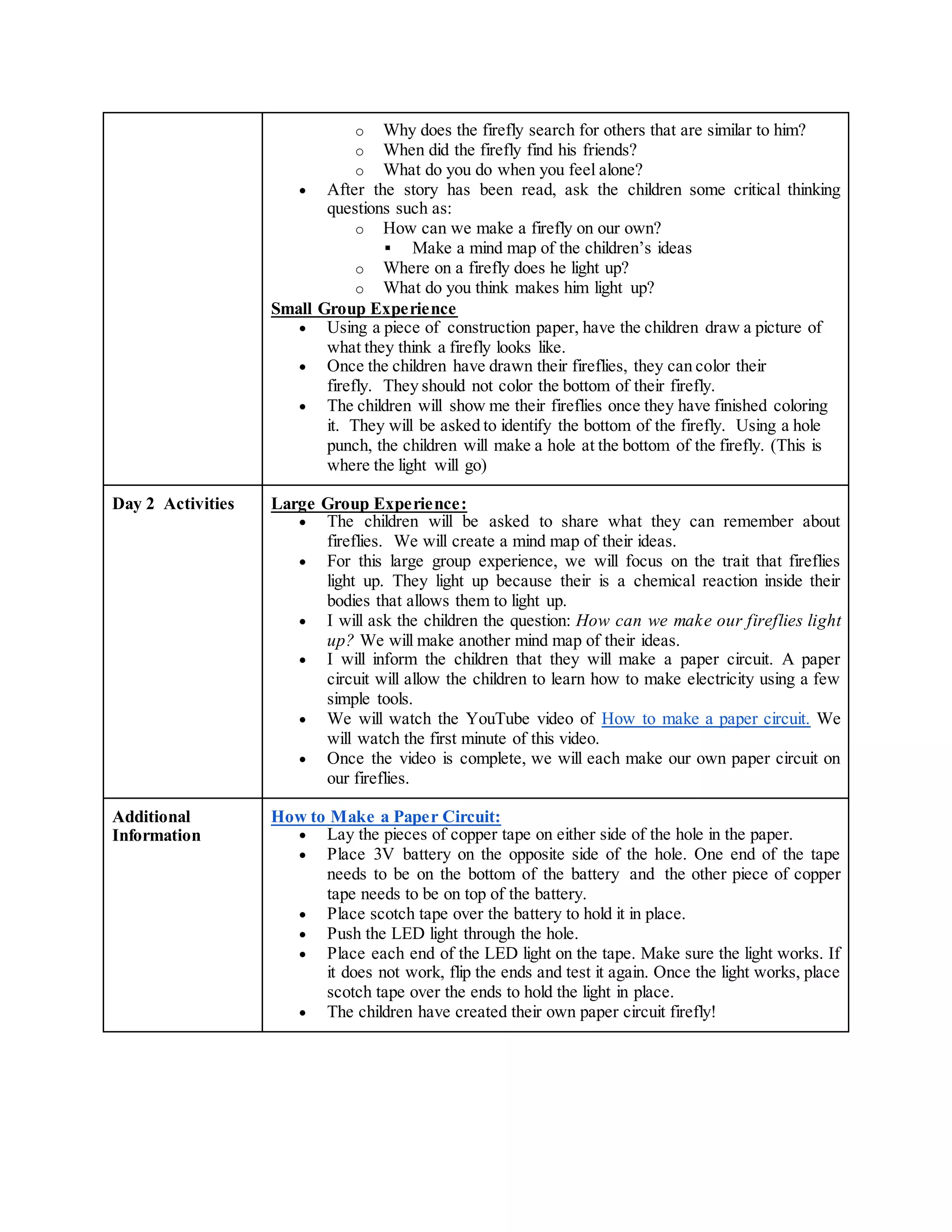 Using Paper Circuits to Make Fireflies | DOCX
