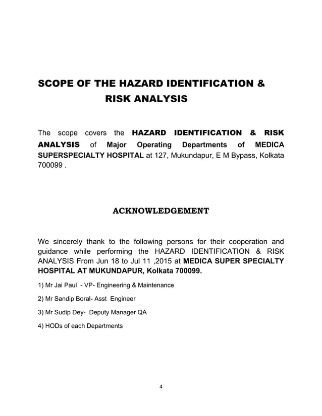 Hazard Identification & Risk Analysis (HIRA) | PDF | Skin Care | Beauty