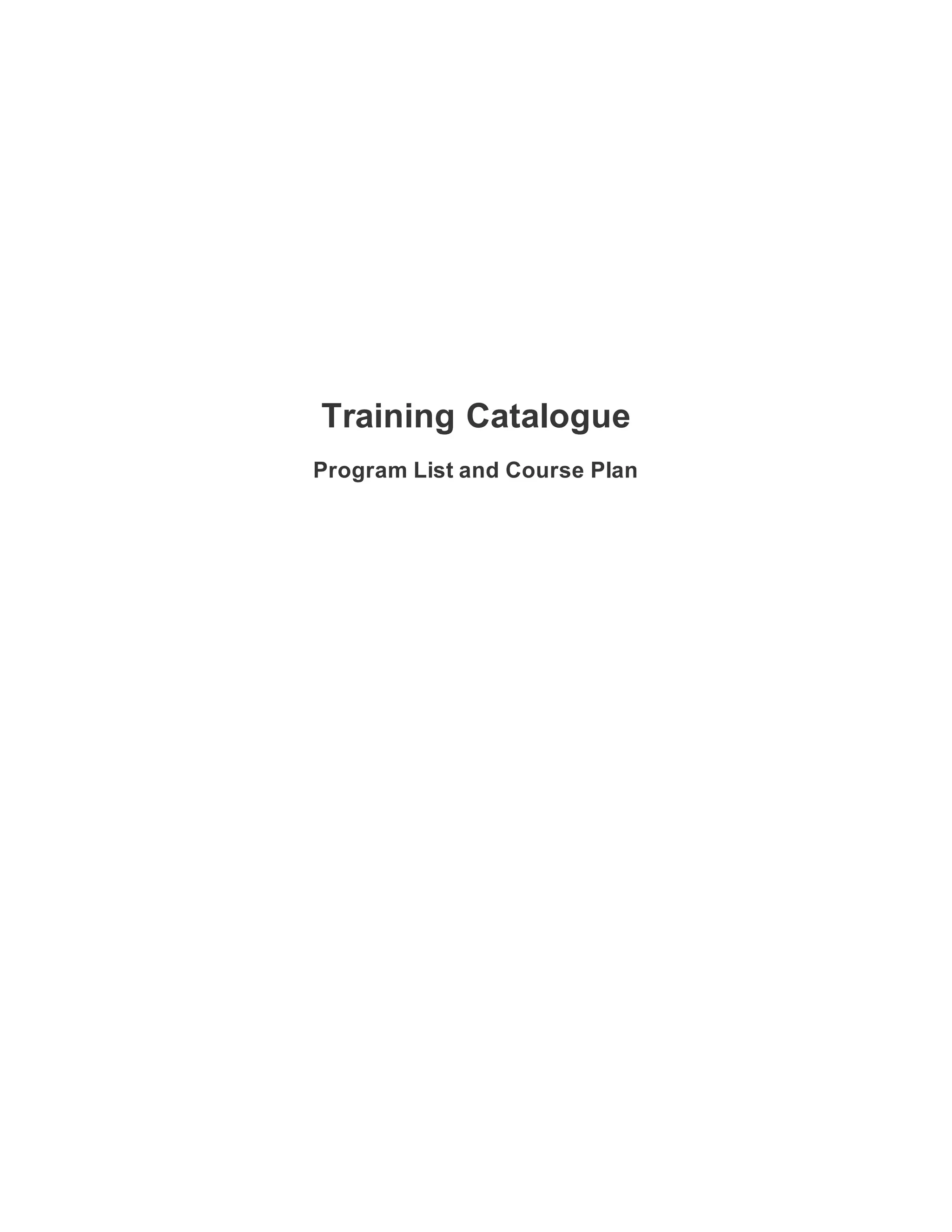 Training Catalogue | DOCX