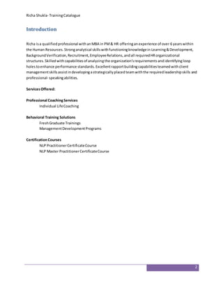 Training Catalogue | PDF