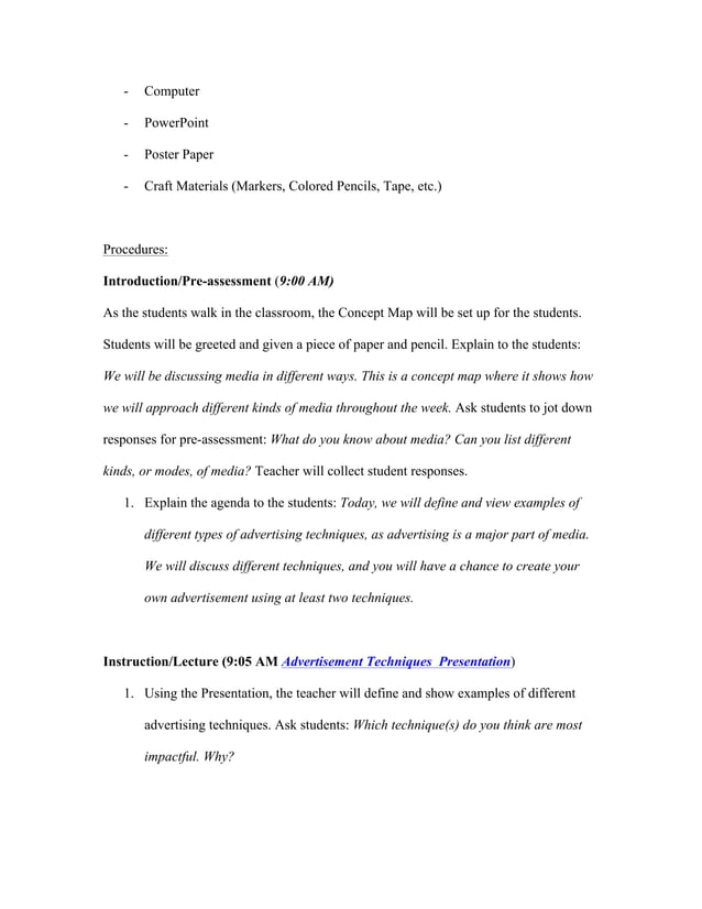 Media Literacy Lesson Plan | PDF