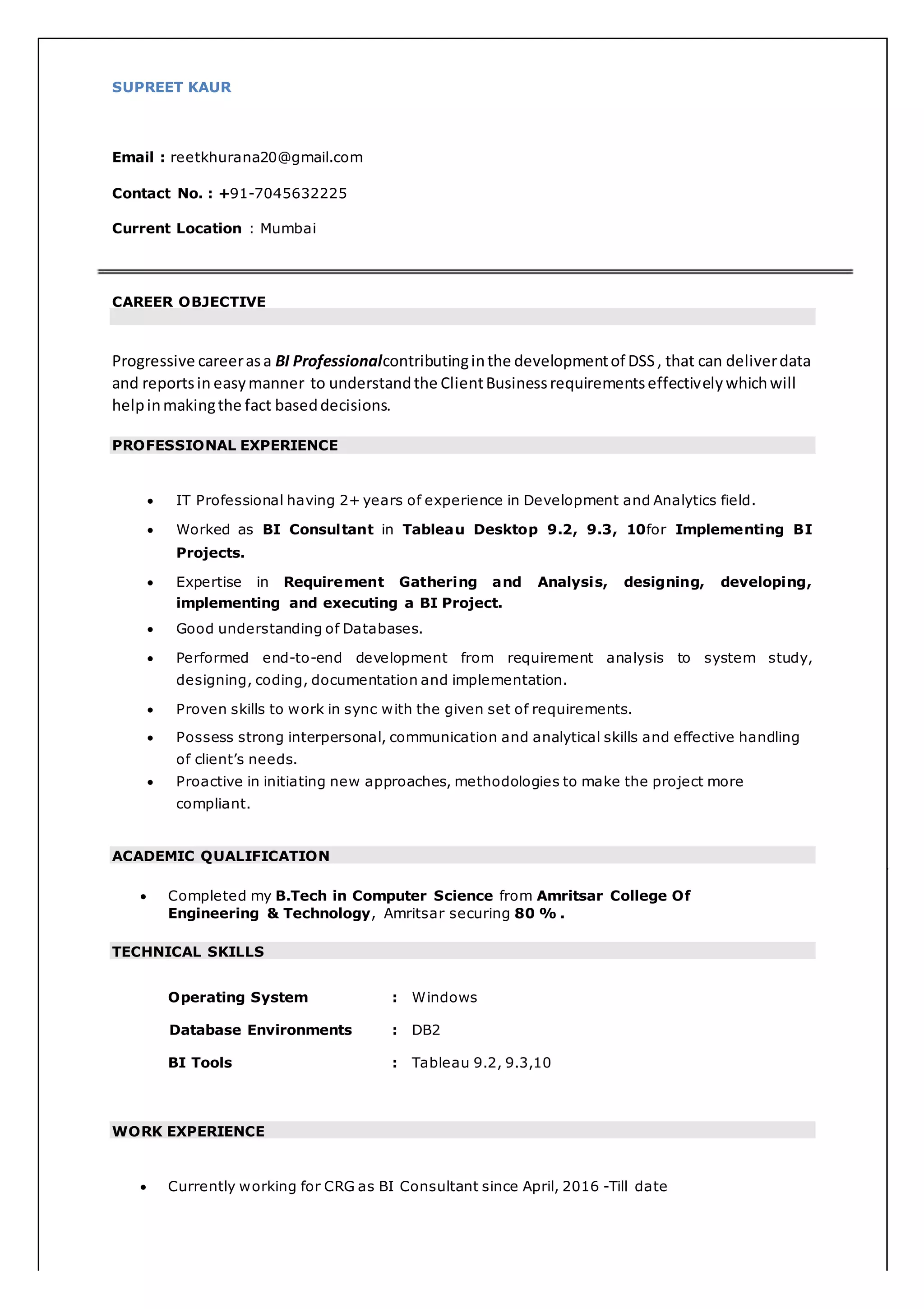 Supreet Resume | PDF