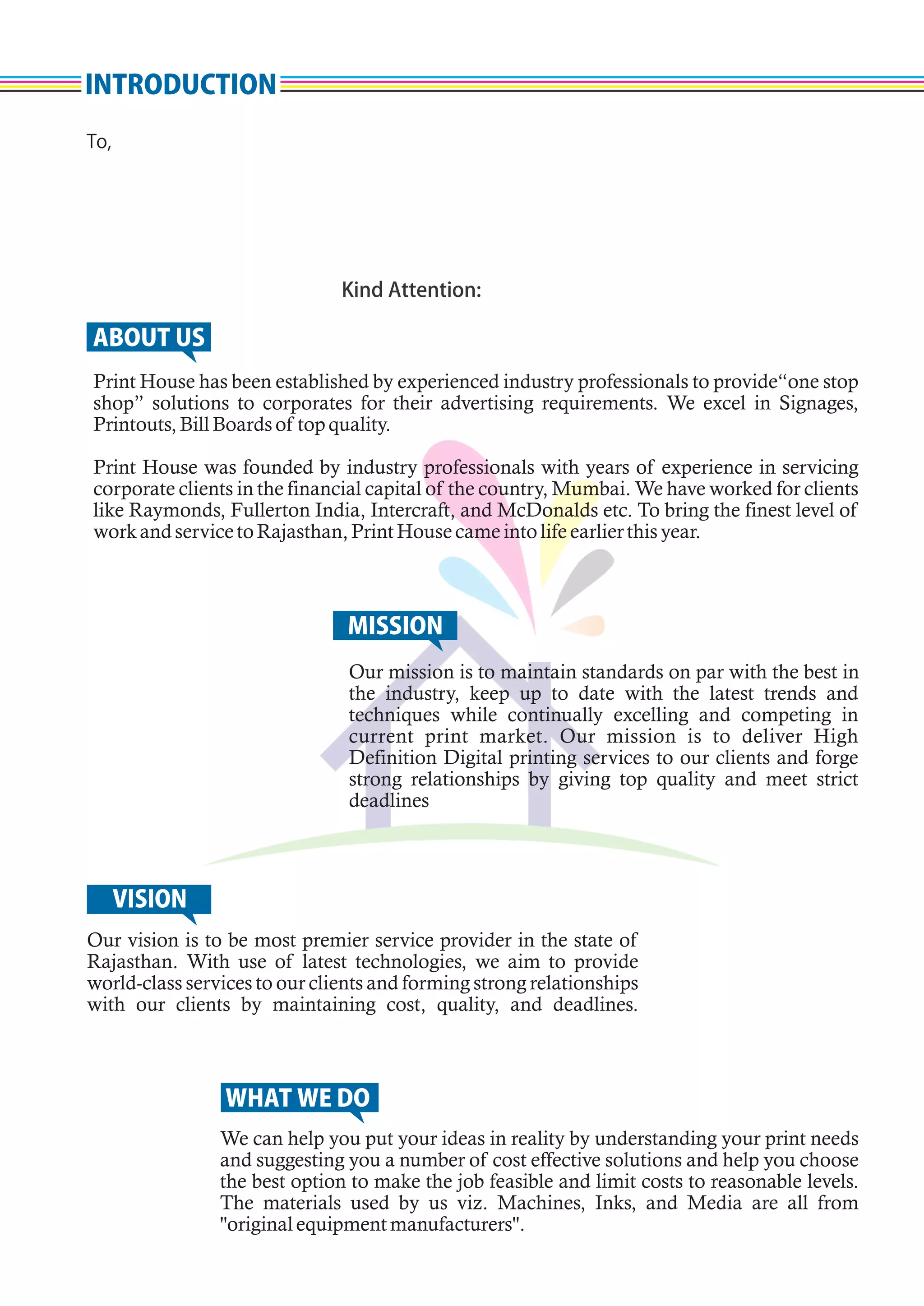 Print House Company Profile | PDF