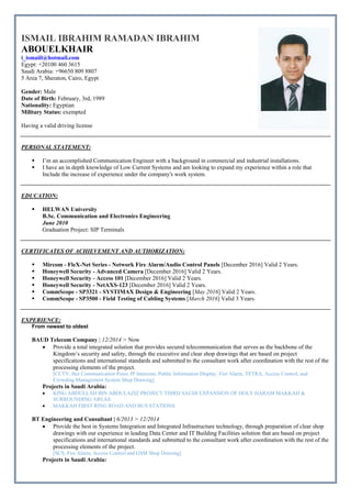Ismail-CV-2017 | PDF | Technology & Computing