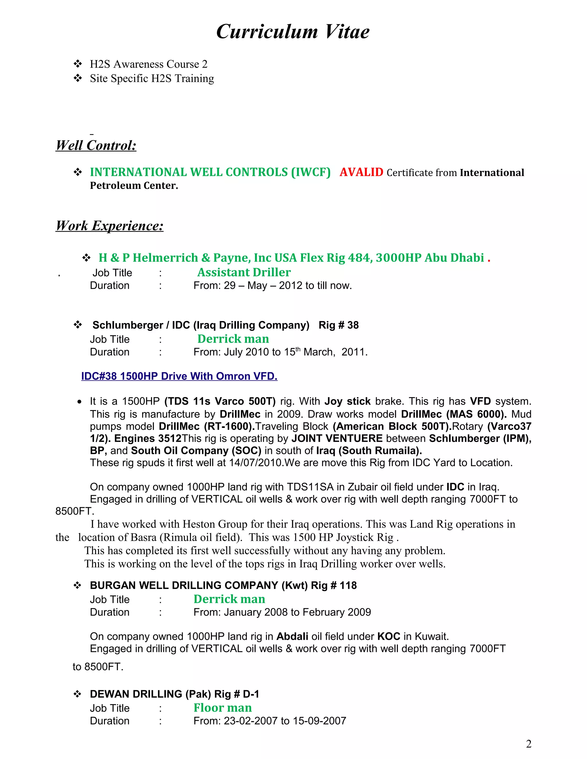 Assistant Driller | PDF