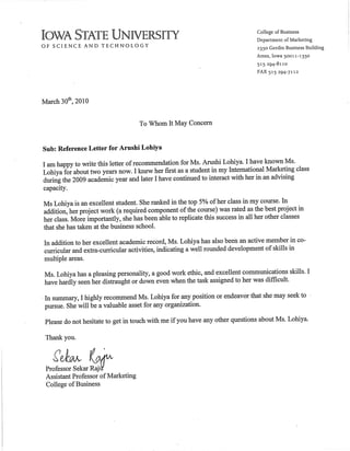 Reco letter Raju Shekar | PDF