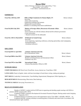 CV RAZAN HILAL new | PDF