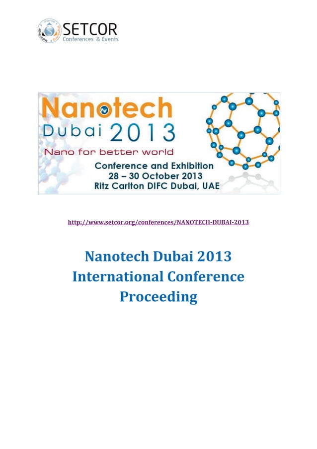 Nanotech_Dubai_2013 | PDF