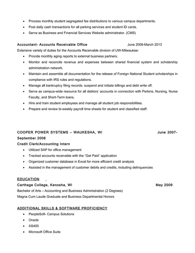DEL_Resume_2016.2 | DOC | Government Support and Welfare | Financial Assistance