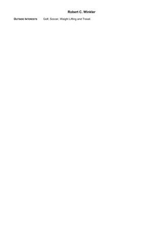 Robbie Winkler Complete Resume | PDF