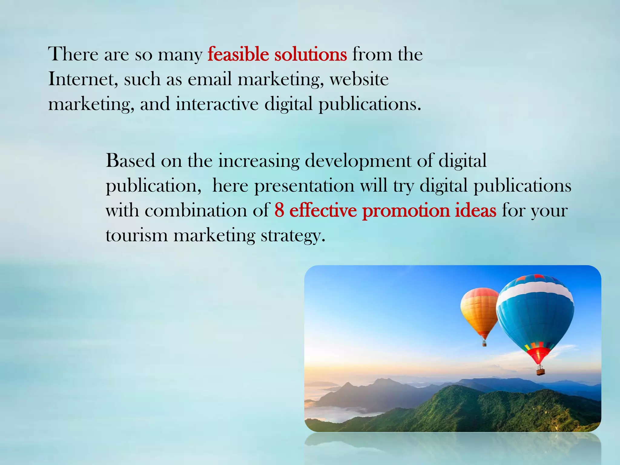 8 Effective Promotion Ideas for Tourism Marketing | PPT