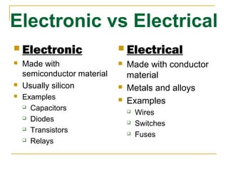 What is the difference between electrical and electronics store
