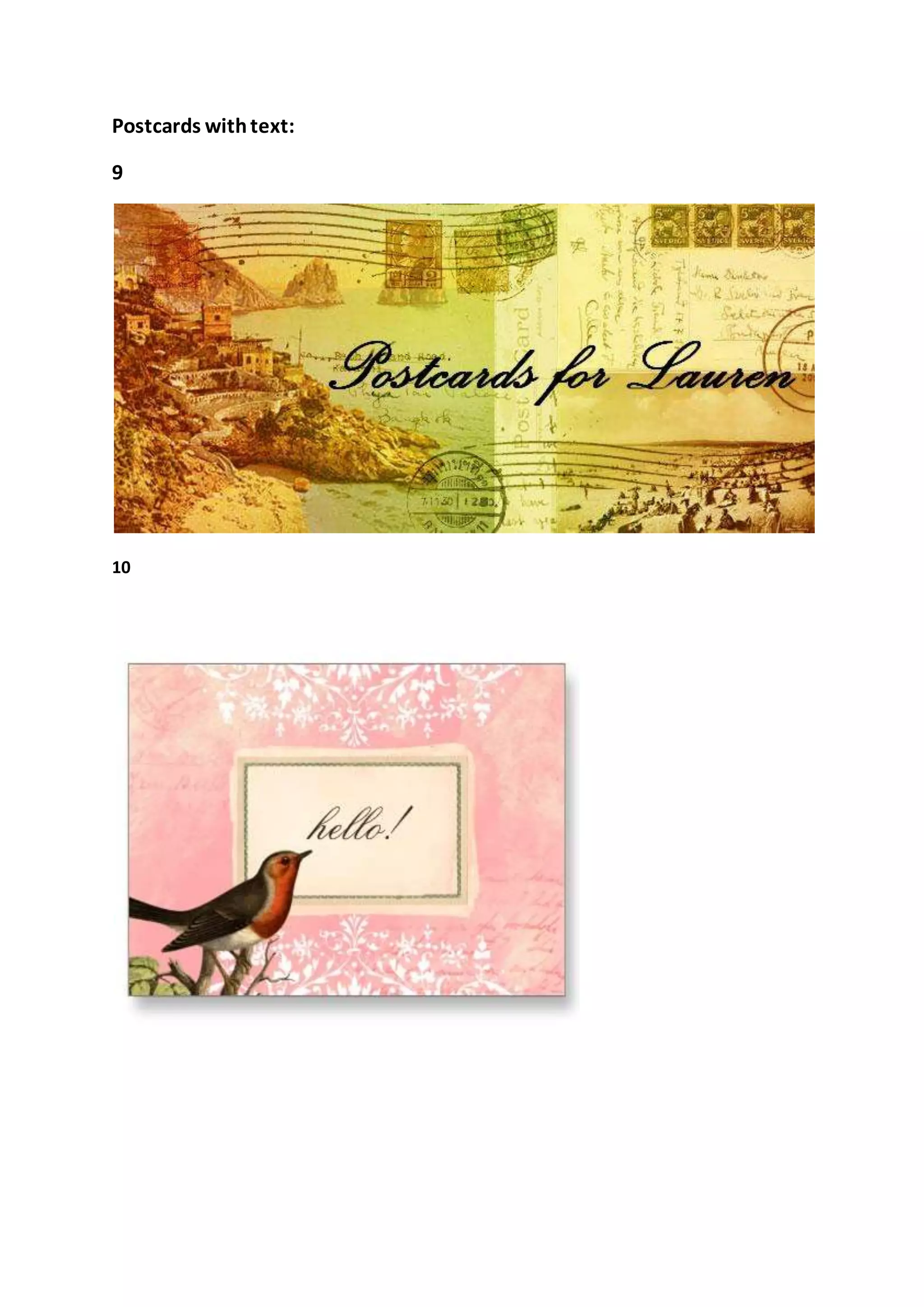 Year 8 Lesson Postcards From different Eras And Resources | DOCX