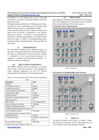 end to end delay performance analysis of video conferencing over lte | PDF