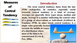 measures of central tendencies | PPTX