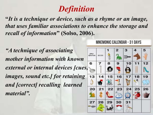 mnemonics in English | PPT