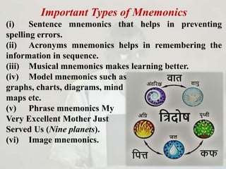 mnemonics in English | PPSX