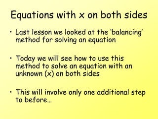 8) Equations with X on both sides (Higher).ppt