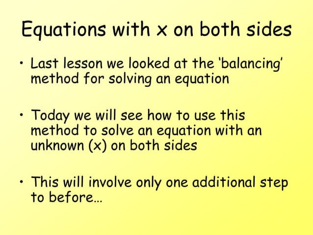 8) Equations with X on both sides (Higher).ppt