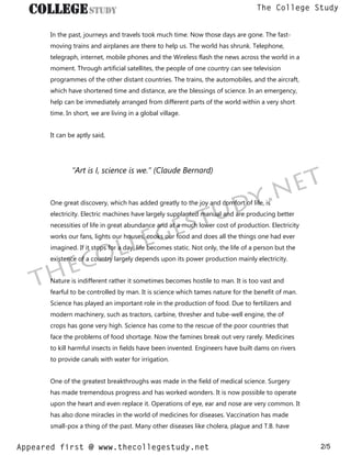 8 essay on wonders of science in english the college study | PDF
