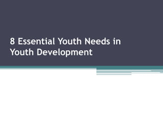 Youth Development Training | PPT | Workshops and Classes | Hobbies ...