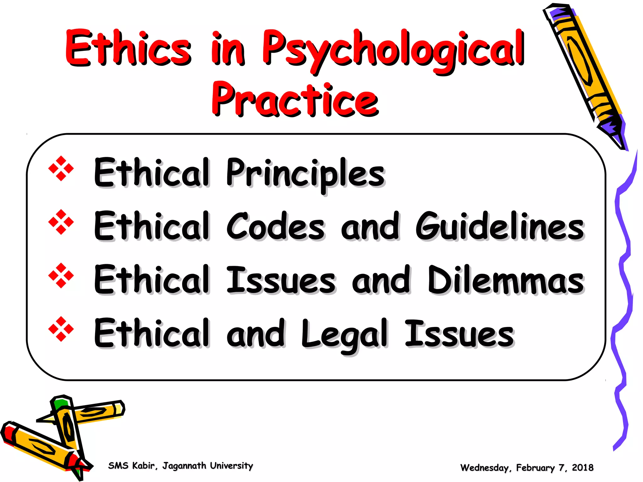 Ethics in Psychological Practice | PPT