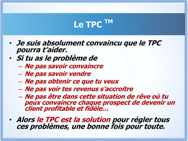 8e video lancement du tpc | PPT