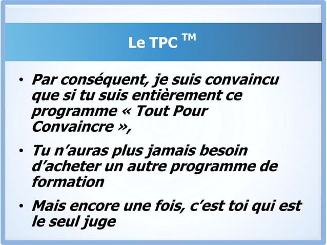 8e video lancement du tpc | PPT