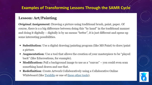 8 Examples of Transforming Lessons Through the SAMR Model | PPT