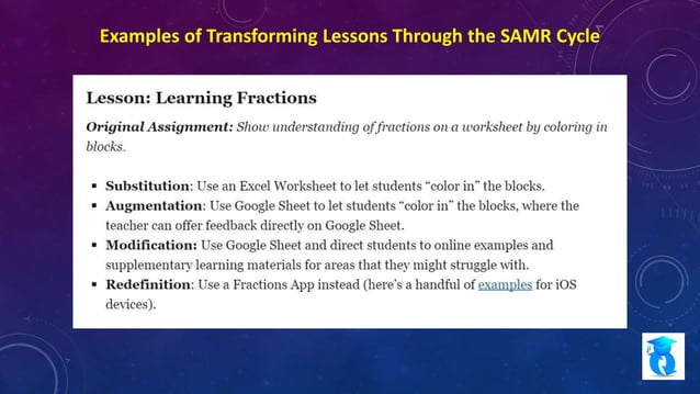 8 Examples of Transforming Lessons Through the SAMR Model | PPT