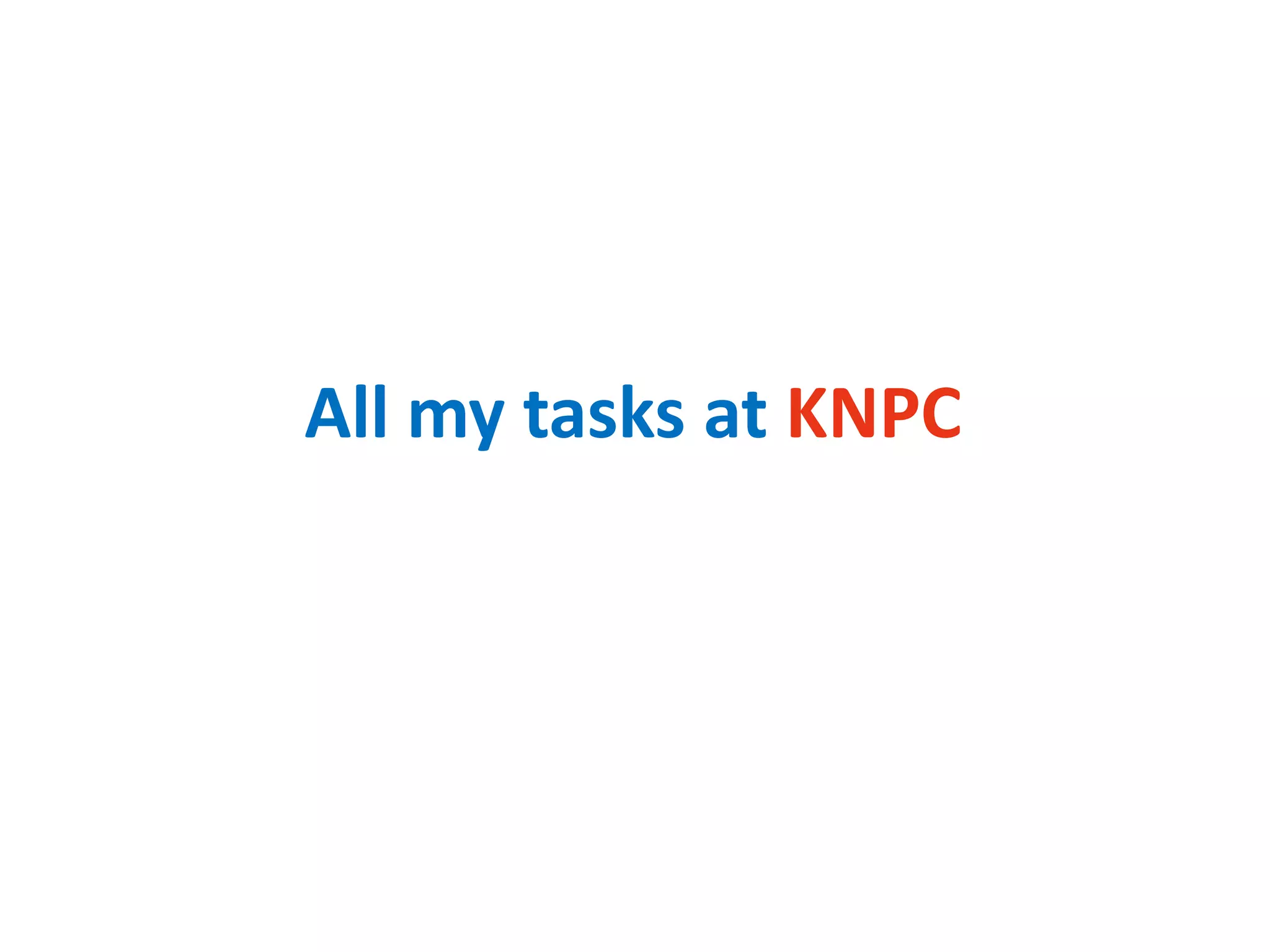 All my achievements & duties at KNPC | PDF