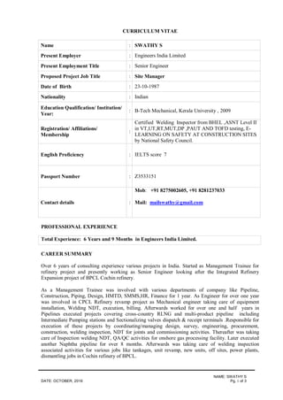 Swathy CV (1) | PDF