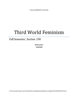 Third World Feminism Research Final | DOCX