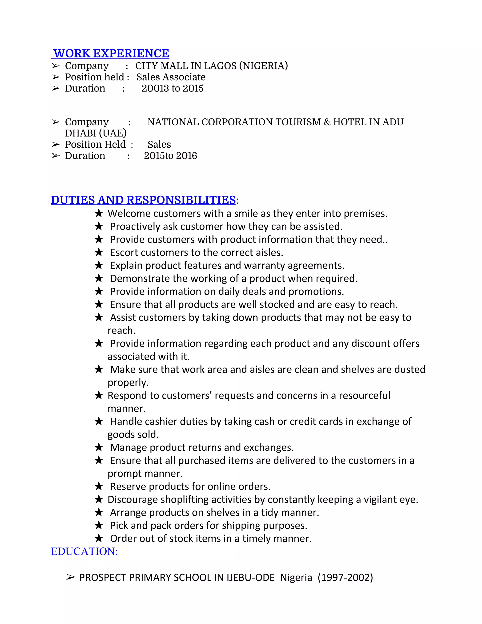 salesassociateCVVVV | PDF