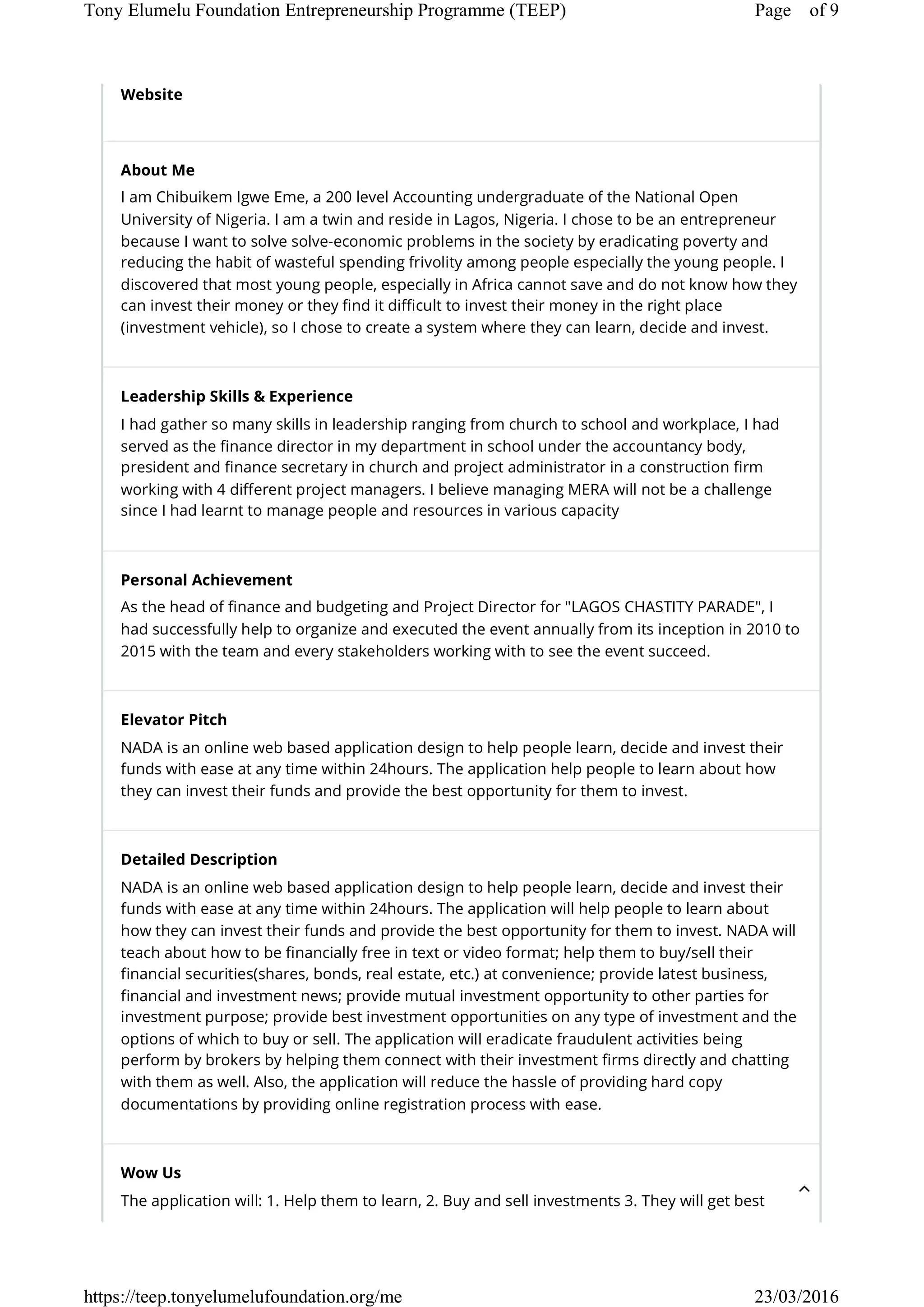 TEEP APPLICATION FORM | PDF | Stocks and Bonds | Personal Investing