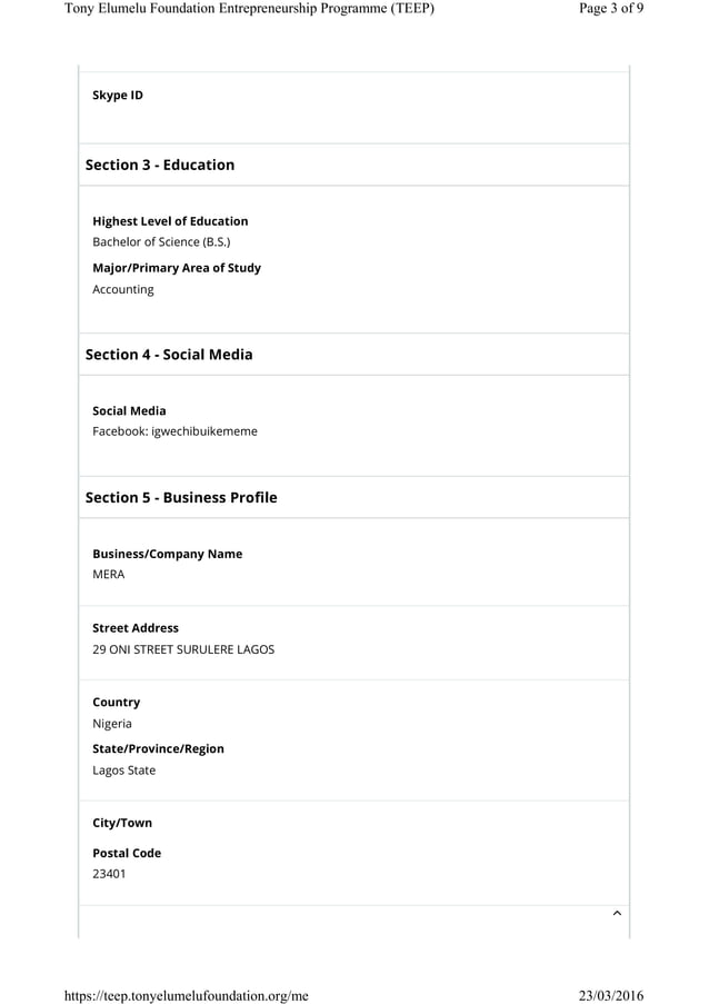 TEEP APPLICATION FORM | PDF