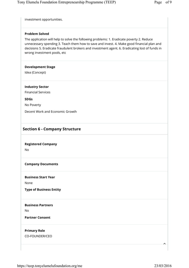 TEEP APPLICATION FORM | PDF