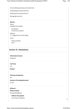 TEEP APPLICATION FORM | PDF | Stocks and Bonds | Personal Investing