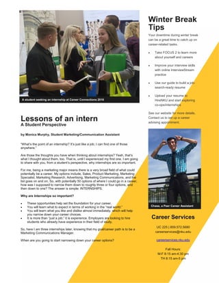Internship Newsletter | PDF | Undergraduate Education | College Education