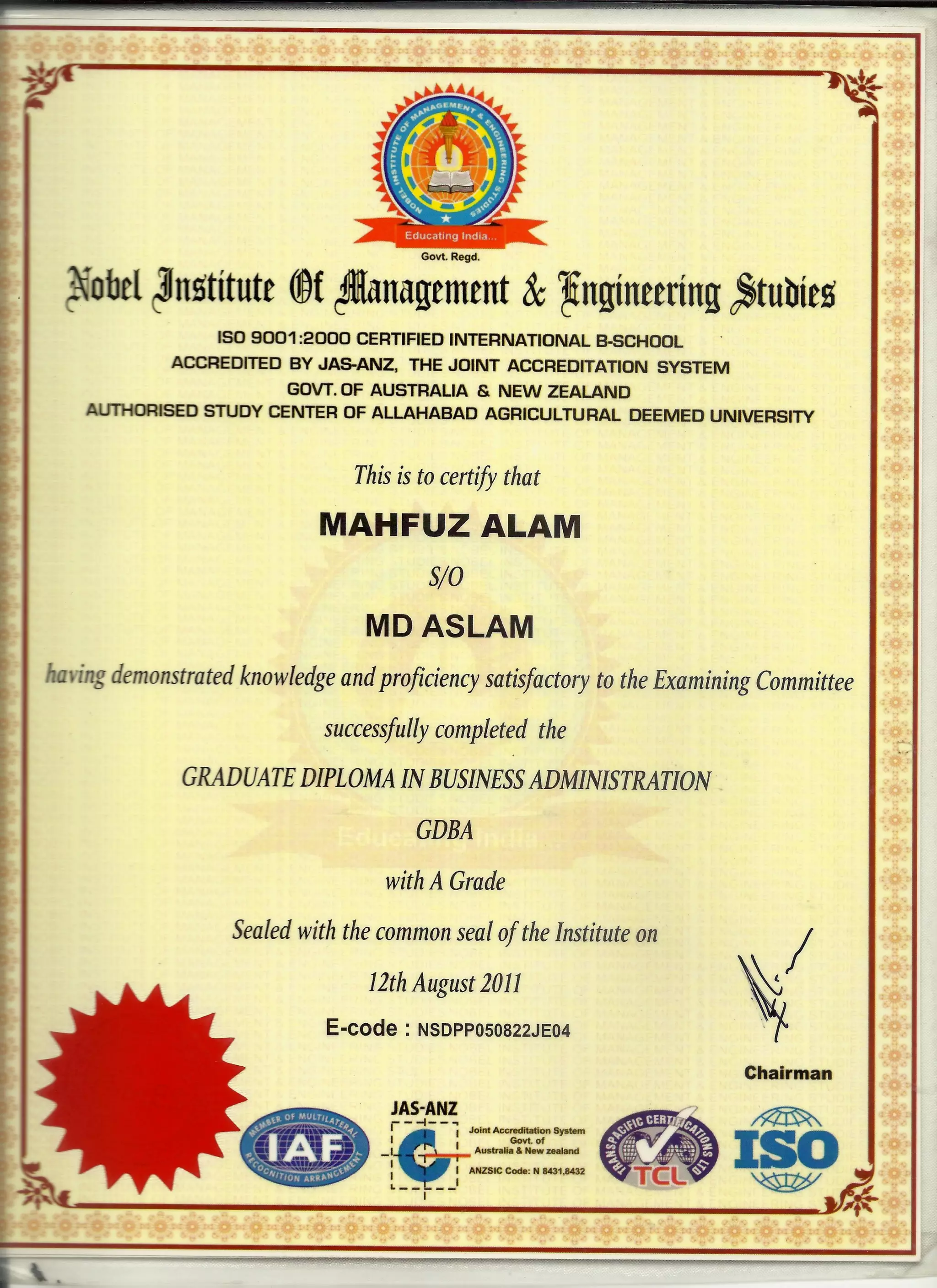 Certificate | PDF